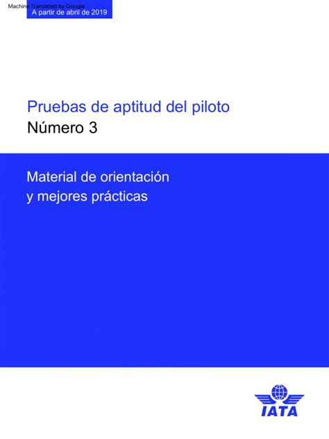 Traduccion Iata 2019 Pilot Aptitude Testing Guide Descargar Gratis Pdf Evaluación Gestión