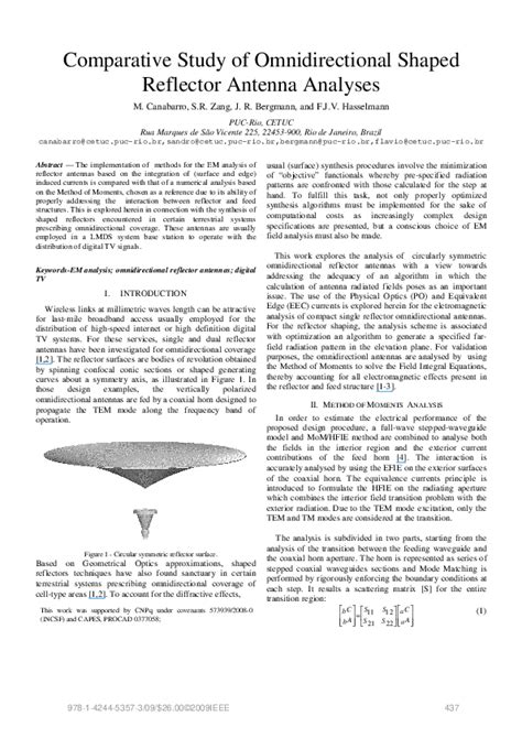 Pdf Comparative Study Of Omnidirectional Shaped Reflector Antenna
