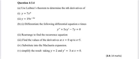 Solved A Use Leibnizs Theorem To Determine The Nth