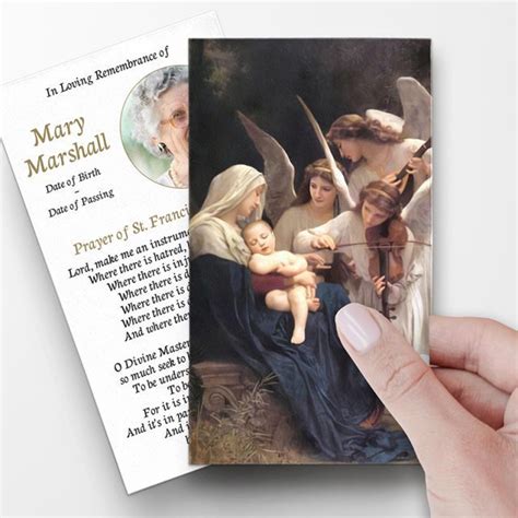 Sacred Heart Mary 2 Prayer Cards Template ⋆ Funeral Program Template