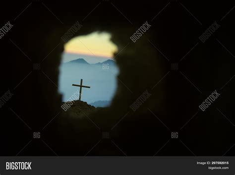 Empty Tomb Cross Image And Photo Free Trial Bigstock