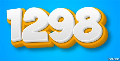 1298 Text Effect And Logo Design Number