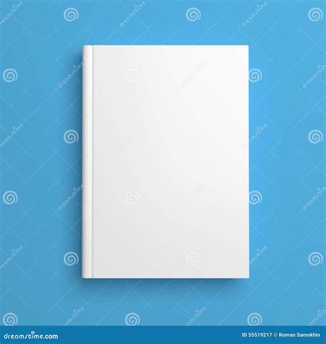Copertina Di Libro In Bianco Bianca Isolata Sul Blu Illustrazione Di