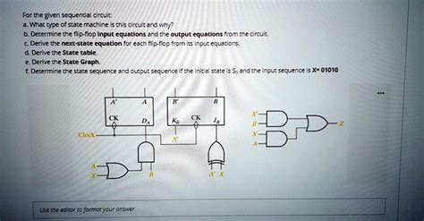 Solved For The Given Sequential Circuit A What Type Of State Machine