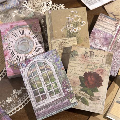 로즈 레트로 콜라주 소재 종이 팩 정크 저널 플래너 스크랩북 빈티지 장식 Diy 대형 공예 종이 100 개 Aliexpress