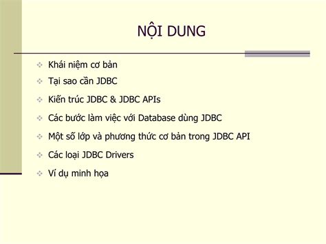 bài giảng lập trình java chương 6 lập trình jdbc tailieuhay vn