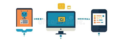 Icons Set Of Scenes With Character Using Ai Chat Bot For Writing