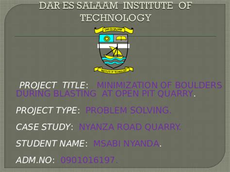 Ppt Minimization Of Boulders During Blasting At Open Pit