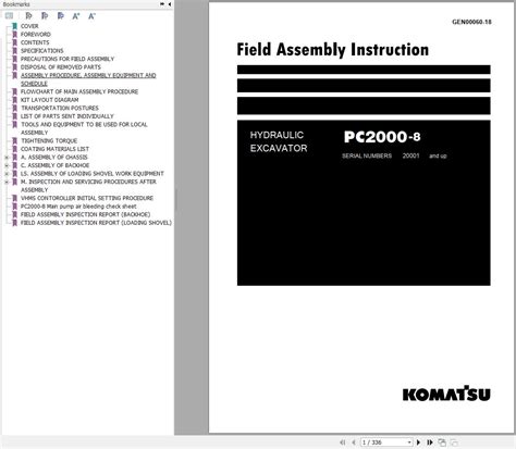 Komatsu Pc2000 8 Hydraulic Excavator Field Assembly Instructions