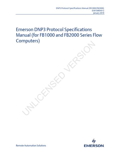 Dnp3 Protocol Specifications Manual For Fb1000 Fb2000 Series Flow