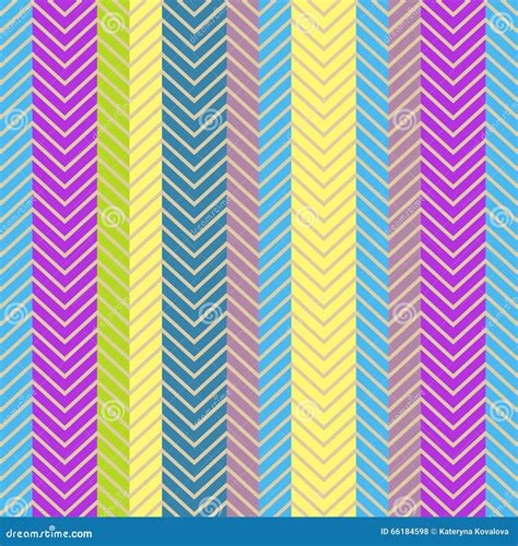 Seamless Vector Geometric Pattern With Zig Zag Stripes Stock Vector