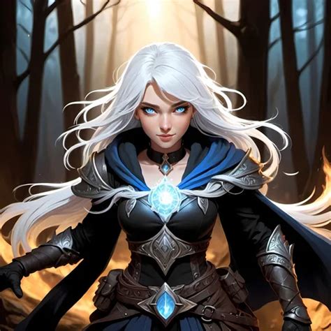 Fantasy Illustration Of A Female Aasimar Character W