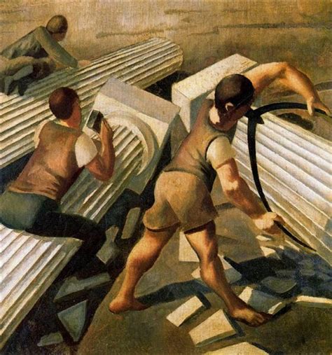 Making Columns For The Tower Of Babel 1933 Stanley Spencer WikiArt Org