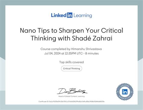 Himanshu Shrivastava On Linkedin Certificate Of Completion