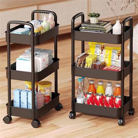 Narrow Storage Rack Trolley Rolling Utility Storage Trolley Storage