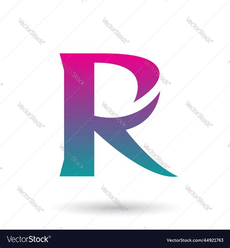 Magenta And Green Gradient R With A Spiky Tail Vector Image