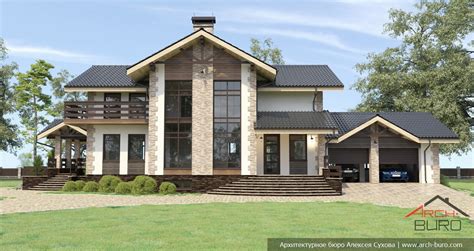 Дизайн дома с гаражом 84 фото