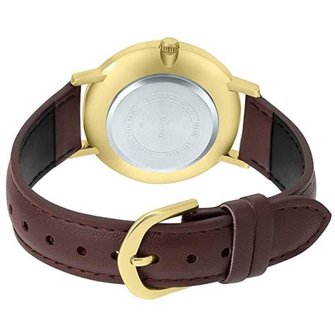 Casio Ltp Vt01gl 9budf Womens Minimalistic Gold Case Leather Watch
