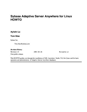 Fillable Online Tldp Sybase Asa Howtopdf Form Fax Email Print PdfFiller