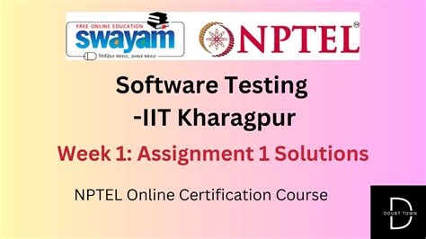 Software Testing Iit Kharagpur Week 1 Assignment Answers Jan 2024 Nptel Youtube