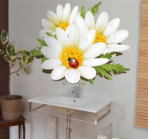 Vinilo Decorativo Flores Y Mariquita Tenvinilo