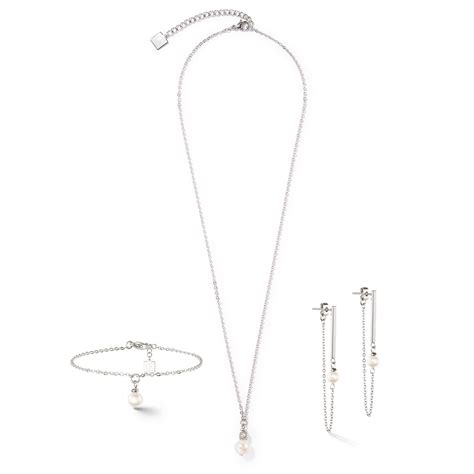 Solitaire Freshwater Pearl Necklace Silver Coeur De Lion Europe