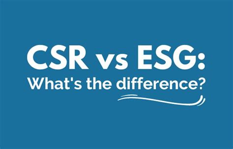 Key Differences Between Esg And Csr Investing Esg Environmental Social And… Kay Chouhan