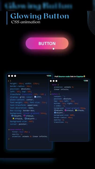🔘 Create A Stunning Glowing Button With Css Animation 🎨💥short Buttonanimation Webdesign