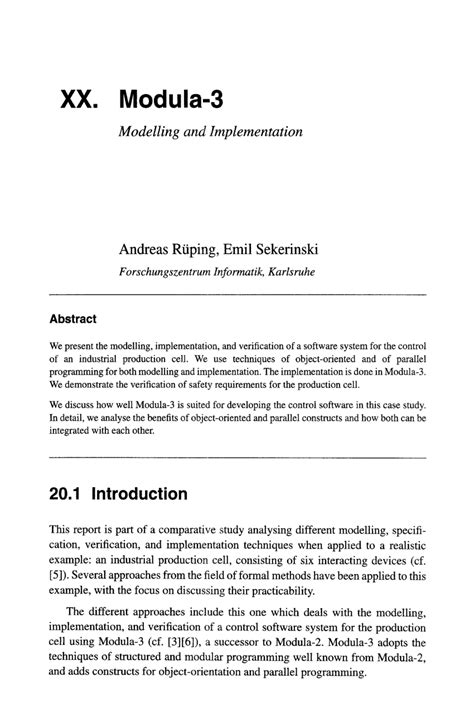Pdf Modula 3 Modelling And Implementation