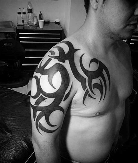 80 Tribal Shoulder Tattoos For Men Masculine Design Ideas