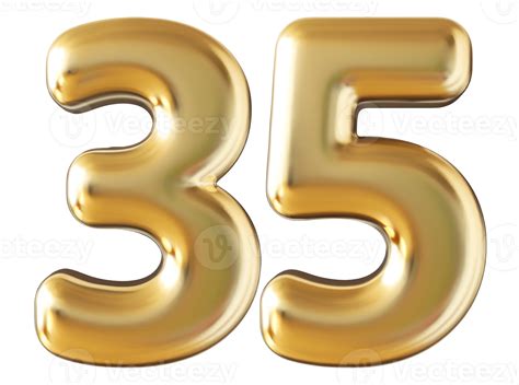 Gold 3d Number 35 36304639 Png