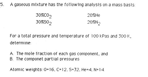 Solved A Gaseous Mixture Has The Following Analysis On A Chegg