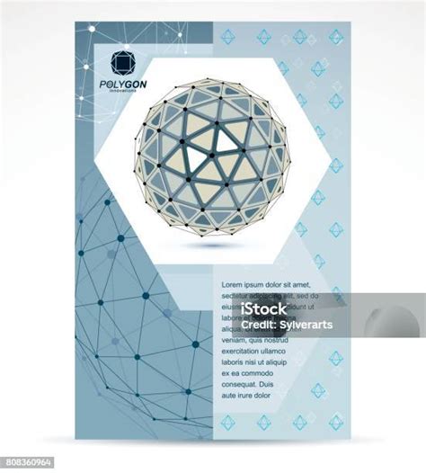 웹 기술 책자 표지 디자인 회사 3d 종이 접기 추상 회색조 메쉬 개체 벡터 추상적인 디자인 요소 0명에 대한 스톡 벡터 아트 및 기타 이미지 Istock