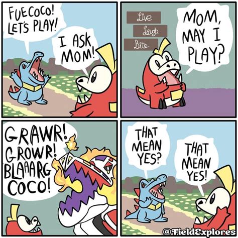 Fuecoco And Totodiles Playdate By Fieldexplores Rpokemonmemes