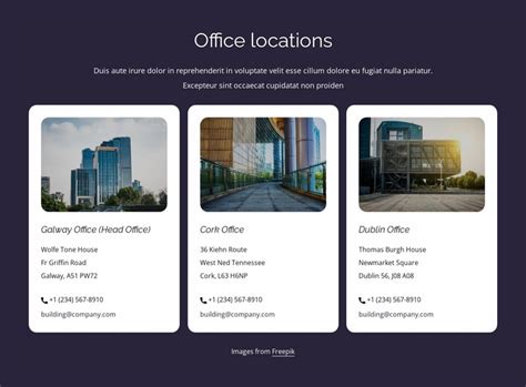 Office Locations Website Template By Nicepage