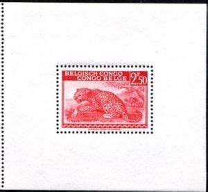 Stamp Leopard Inscribed Congo Belge Belgisch Congo Belgian Congo