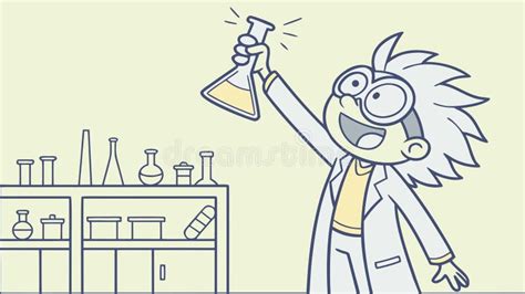 Outline Scientist In Lab Ready To Experiment Vector Design Generative