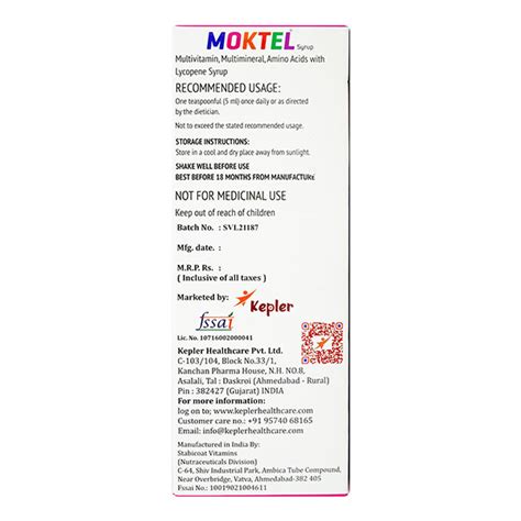 Buy Moktel Syrup 200ml Online At Upto 25 Off Netmeds