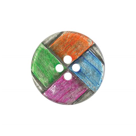 Multi Colour 22mm 2 Hole Metallic Effect Button Button Box Devon