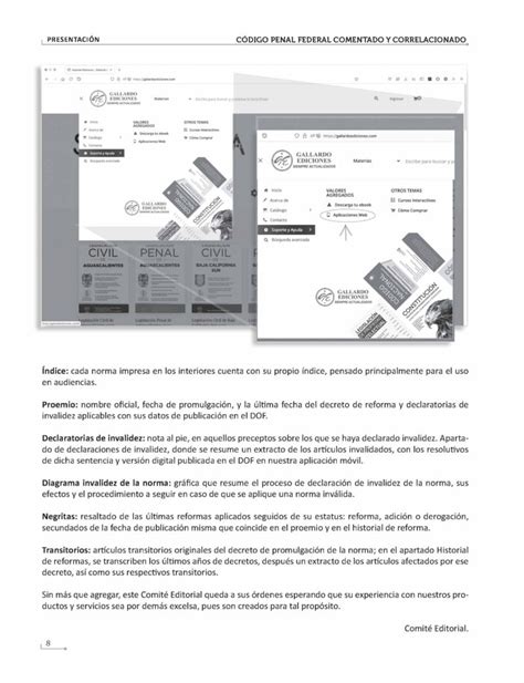 Código Penal Federal Comentado Y Correlacionado 2025 Gallardo Ediciones