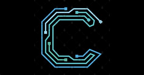 Alphabet C Circuit Typography Design Typography Art Sticker Teepublic