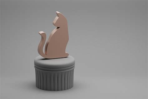 아름다운 추상 적 그림 회색 할로윈 고양이 기호 아이콘 기둥 스탠드와 멋진 배경에 3d 렌더링 그림입니다 디자인배경 패턴 10