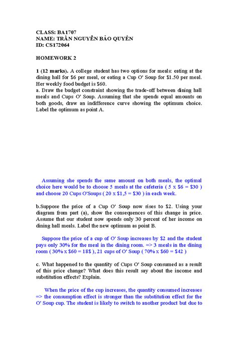 Homework THAM KHAO THUI CLASS BA NAME TRẦN NGUYỄN BẢO QUYÊN ID CS HOMEWORK