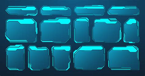Éléments Hud Ou Ui Futuristes Bleus Zones De Texte De Linterface