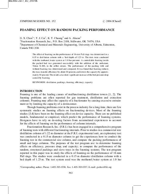 Pdf Foaming Effect On Random Packing Performance
