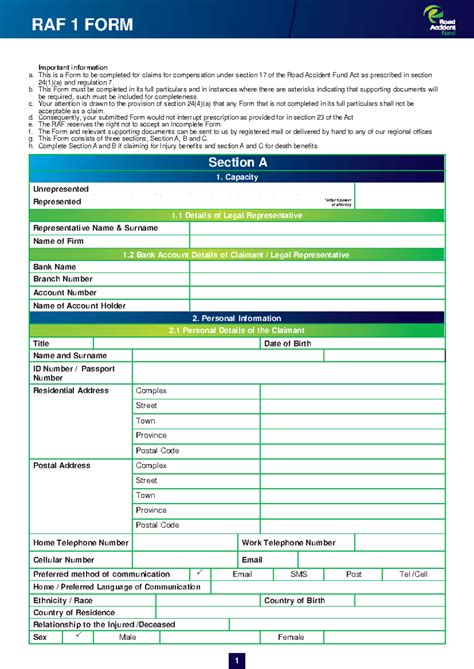 Raf 1 Form July 2022 Raf Form Raf 1 Form Important Information A