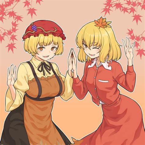 Aki Minoriko And Aki Shizuha Touhou Drawn By Kakone Danbooru