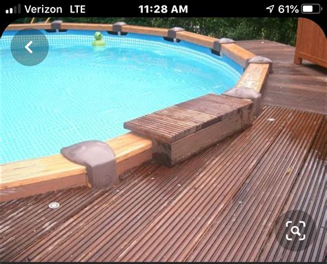 Intex Pool With Wooden Steps And Bench