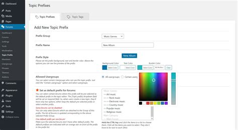 دانلود افزونه wpForo Topic Prefix Tag Manager پیشوند و تگ موضوعات