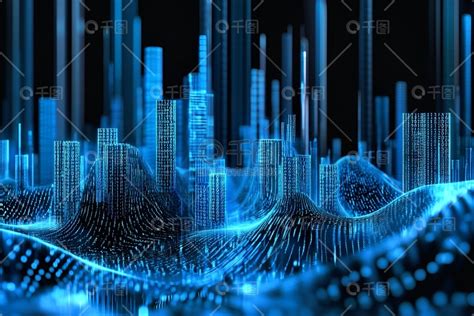 智慧城市ai数字艺术 智慧城市3d渲染科技未来感城市景观数据波浪融合插画 Ai图片免费下载 Png格式 4032像素 编号72012773 千图网